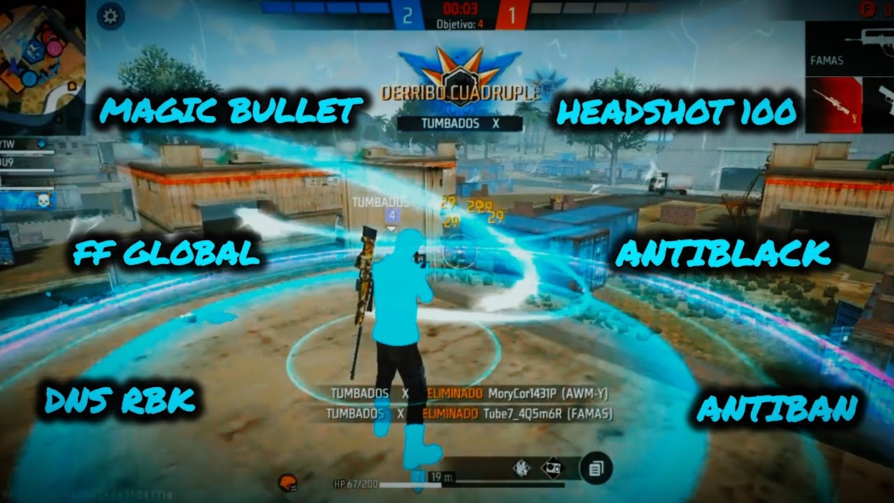 BALAS MAGICAS, TODO ROJO 100% HOLOGRAMA AZUL 🔵 FF GLOBAL+DNS ...