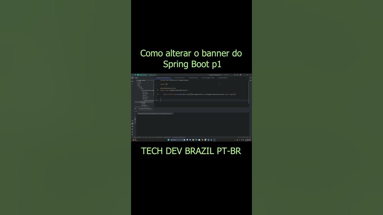 Como Alterar O Banner Do Spring Boot P1 Spring Code Javaframework Swagger Coding Youtube