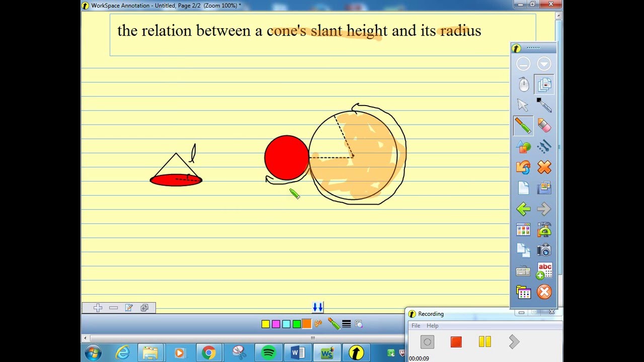 relation of radius to slant height of cone - YouTube