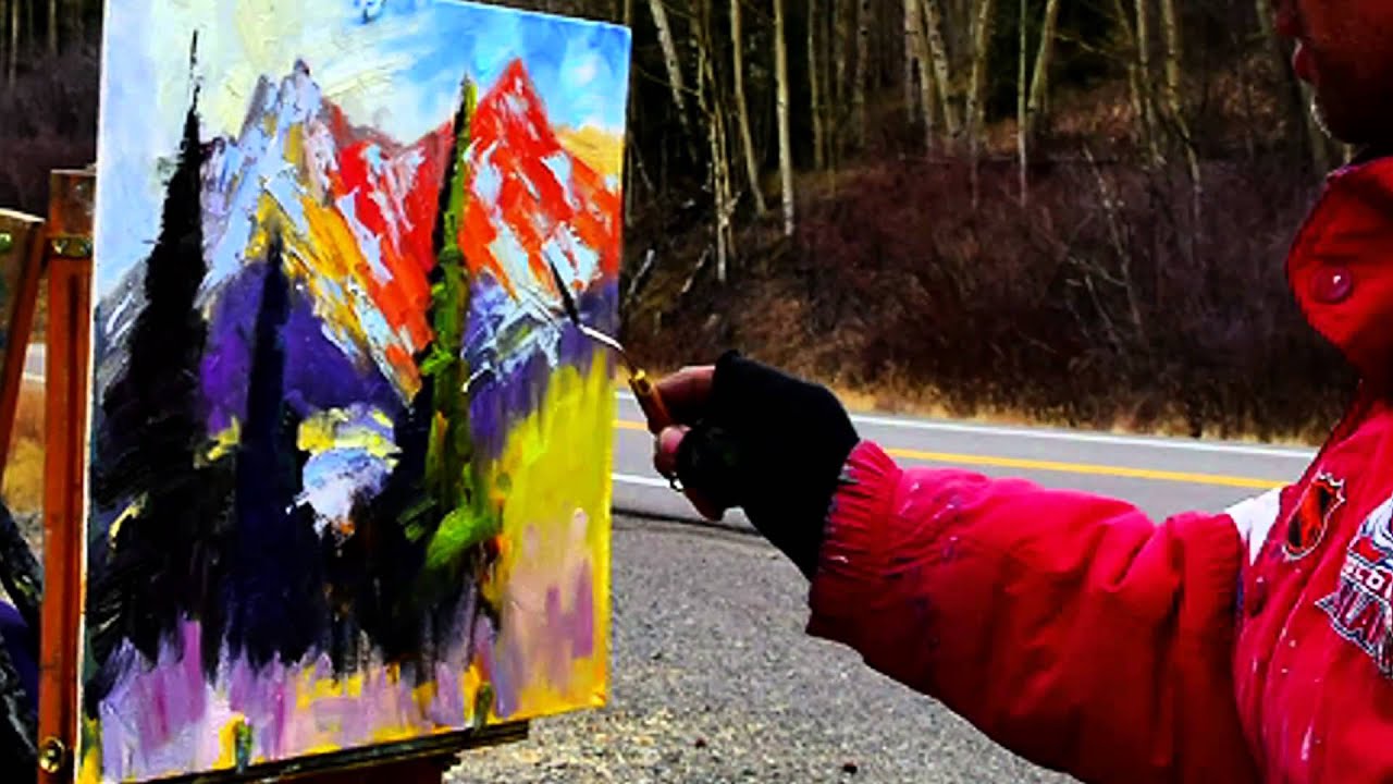 Landscape oil painter Terry Ouimet paints on 11,000 foot mountain pass ...