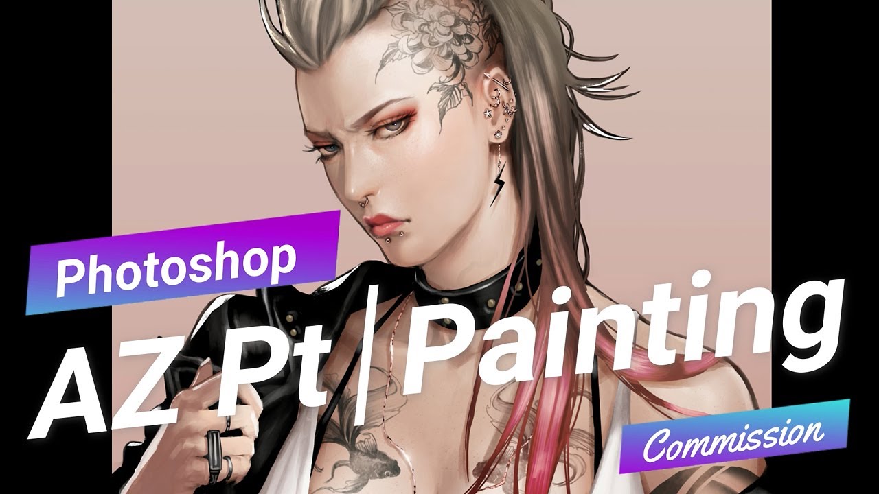 【Photoshop】AZ Pt│Painting│Commission [Skeb] - YouTube
