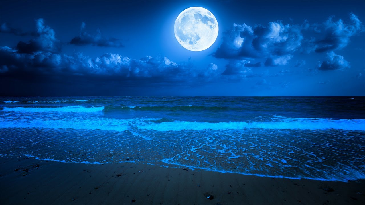 Calm Night Ocean Waves and Beautiful Relaxing Piano Music for Sleeping ...