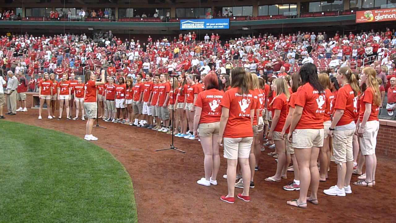 FHHS Viking Choir Sings National Anthem Cardinals Game August 2012.MOV ...