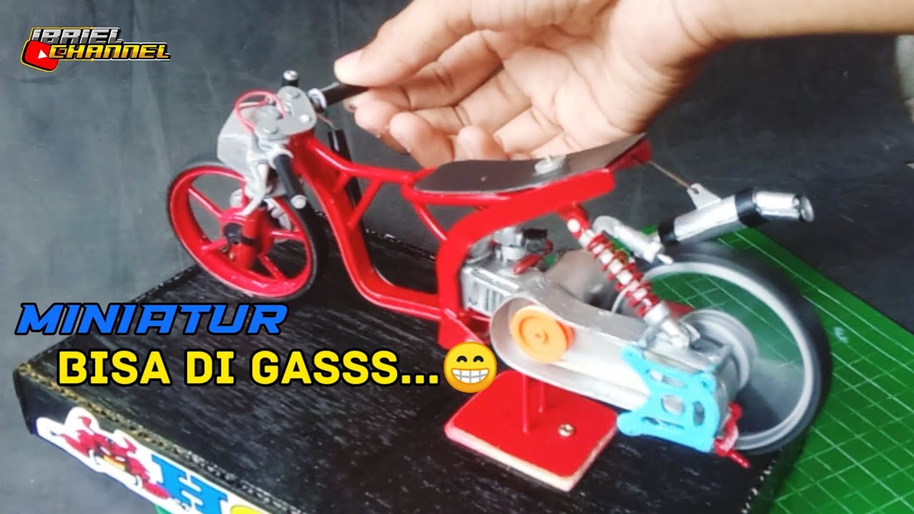 VIDEO PERTAMA│PERAKITAN MINIATUR MOTOR DRAG BISA DI GASS...‼️😱😁 ...