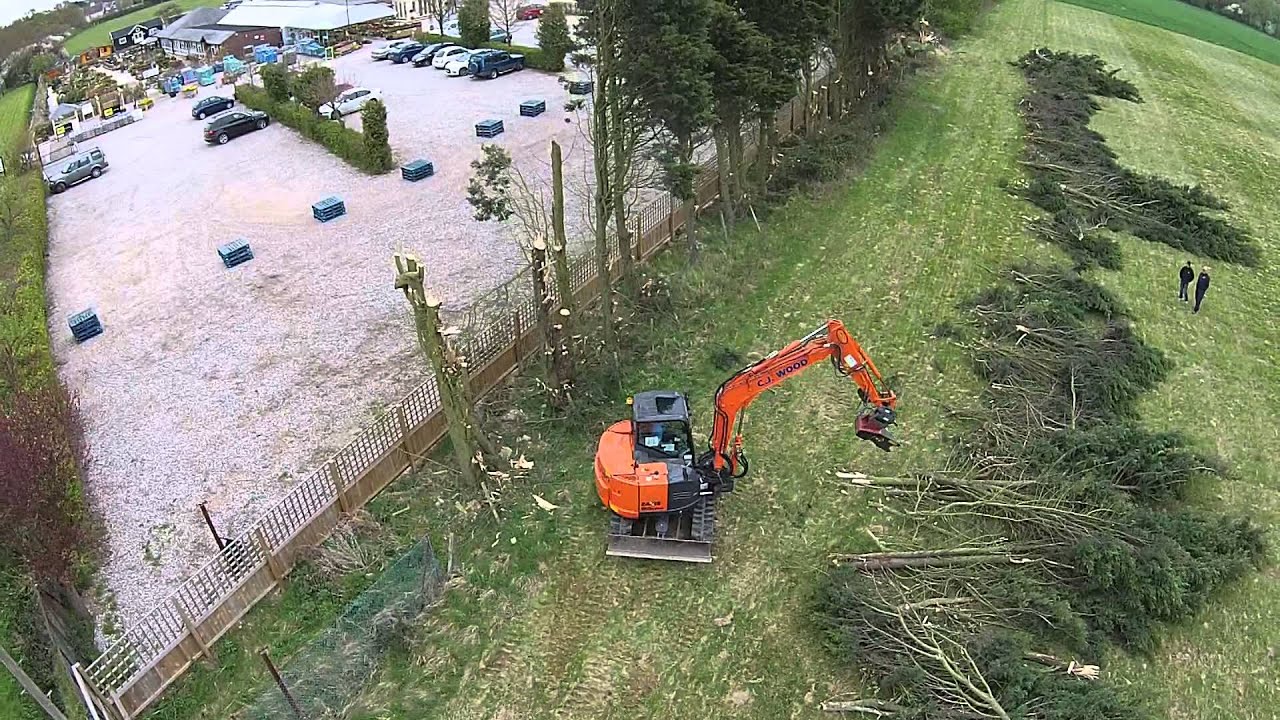 TMK Tree shear videoed from the sky with Drone UK Dealer NCD Equipment ...