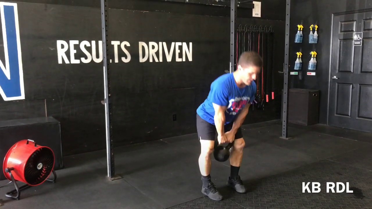 Kettlebell RDL is a "hinge at the hip" not a "bend of the knees" - YouTube