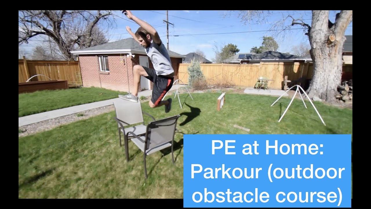 PE at Home: Parkour (outdoor obstacle course) - YouTube