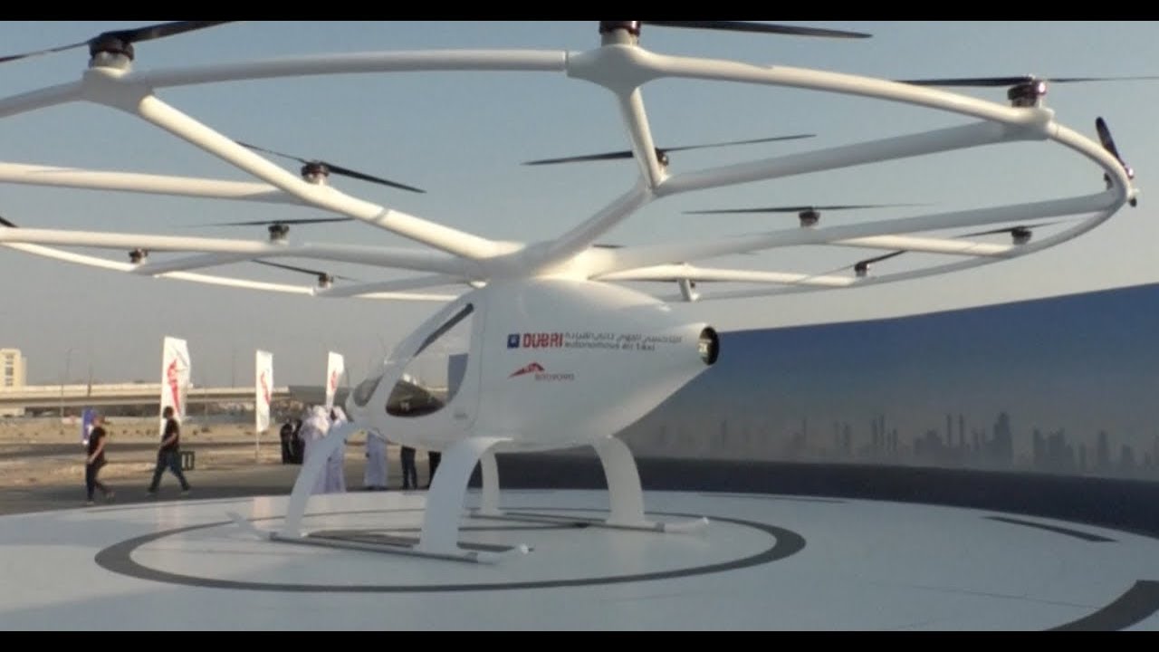 Dubai Tests Flight of World's First Taxi Drones - YouTube