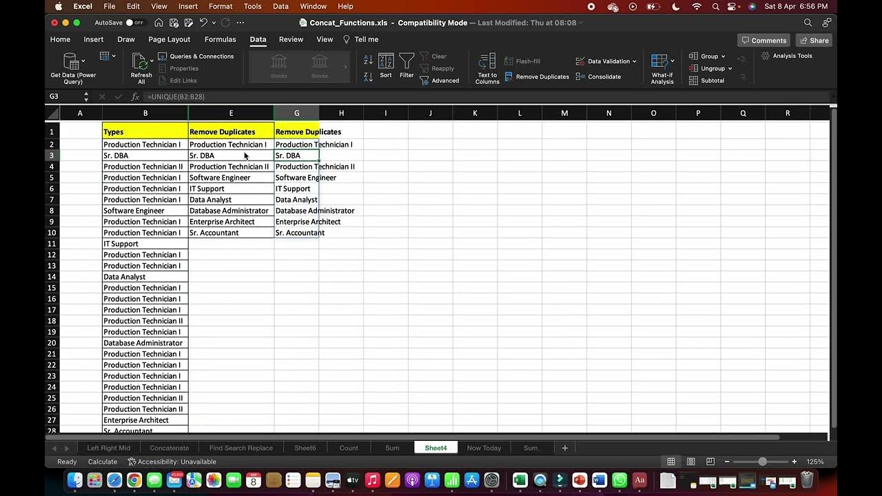 Understanding the UNIQUE Function in Microsoft Excel for Extracting Distinct Values - YouTube