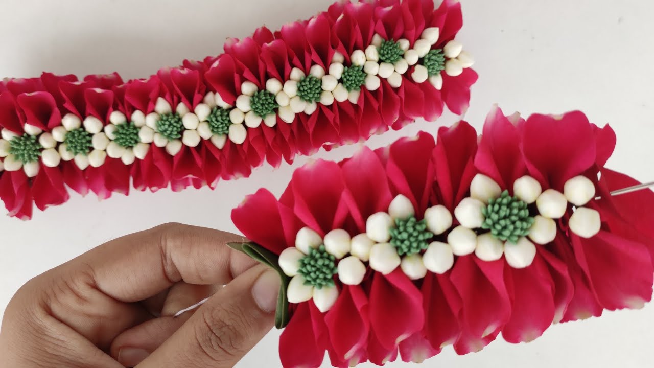 How to tie Rose garland | Bridal veni DIY | Garland | Floral ...