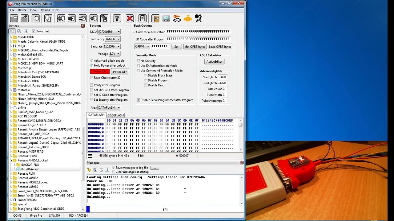 IprogPro RH850 new script. Part 2: Read and Write locked (secured) R7F7016863 from Subaru/Toyota ...