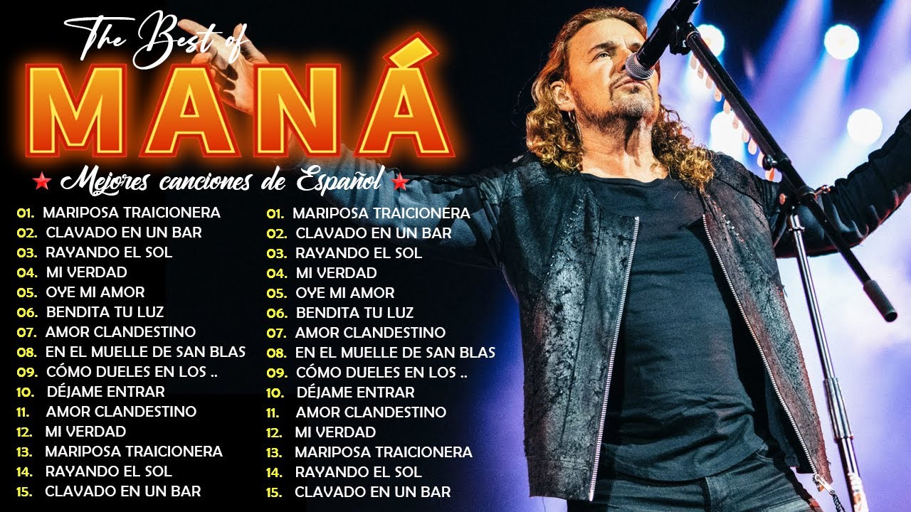 MANÁ (20 GRANDES EXITOS ) SUS MEJORES CANCIONES 🌹 MANÁ 90s Sus EXITOS ...