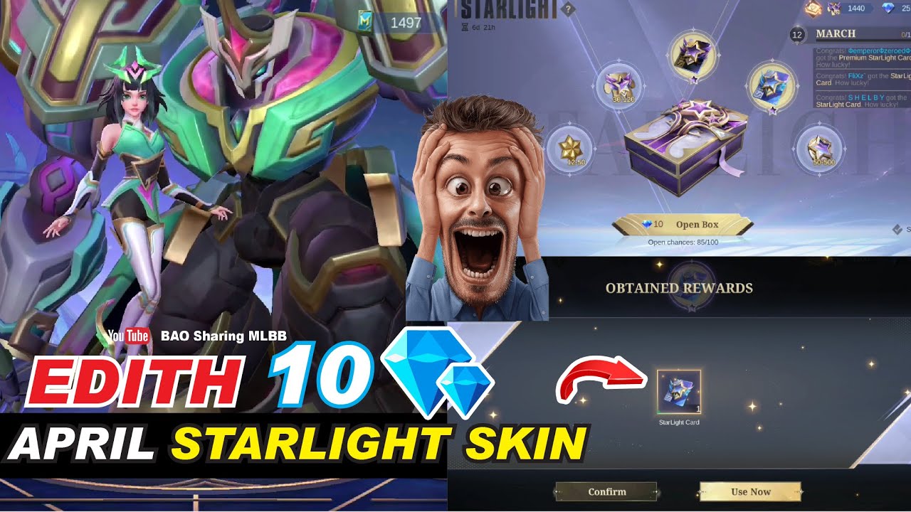 MLBB Edith Starlight Skin as low as 10 Diamonds !! Lucky Starlight Card ...