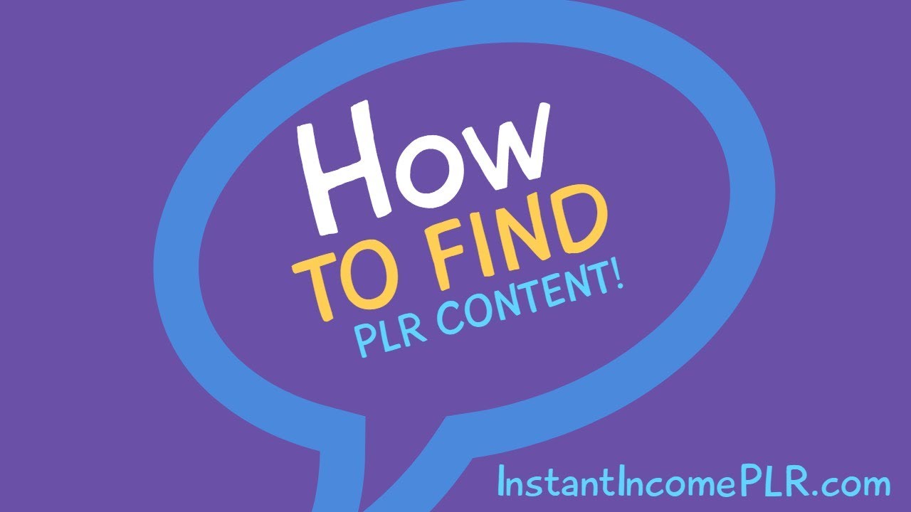 How To Find PLR Products - YouTube