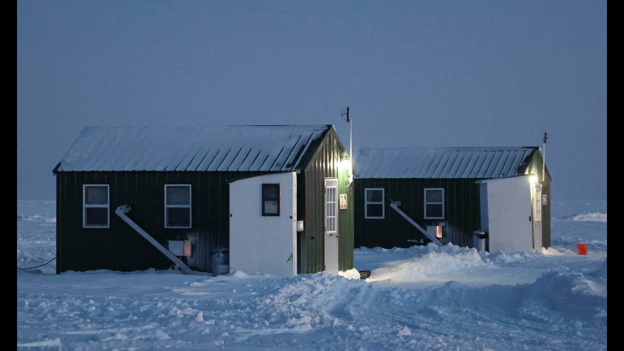 Sleeper house Ice fishing at Dale's on lake of the woods. Last day of ...