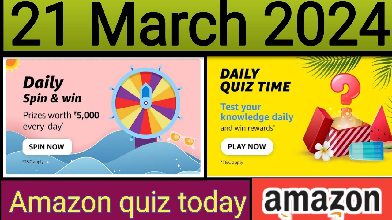 Amazon quiz answers today || Amazon daily quiz today || Daily Spin and ...