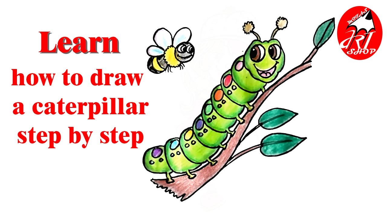 how to draw caterpillar step by step | caterpillar drawing easy | - YouTube