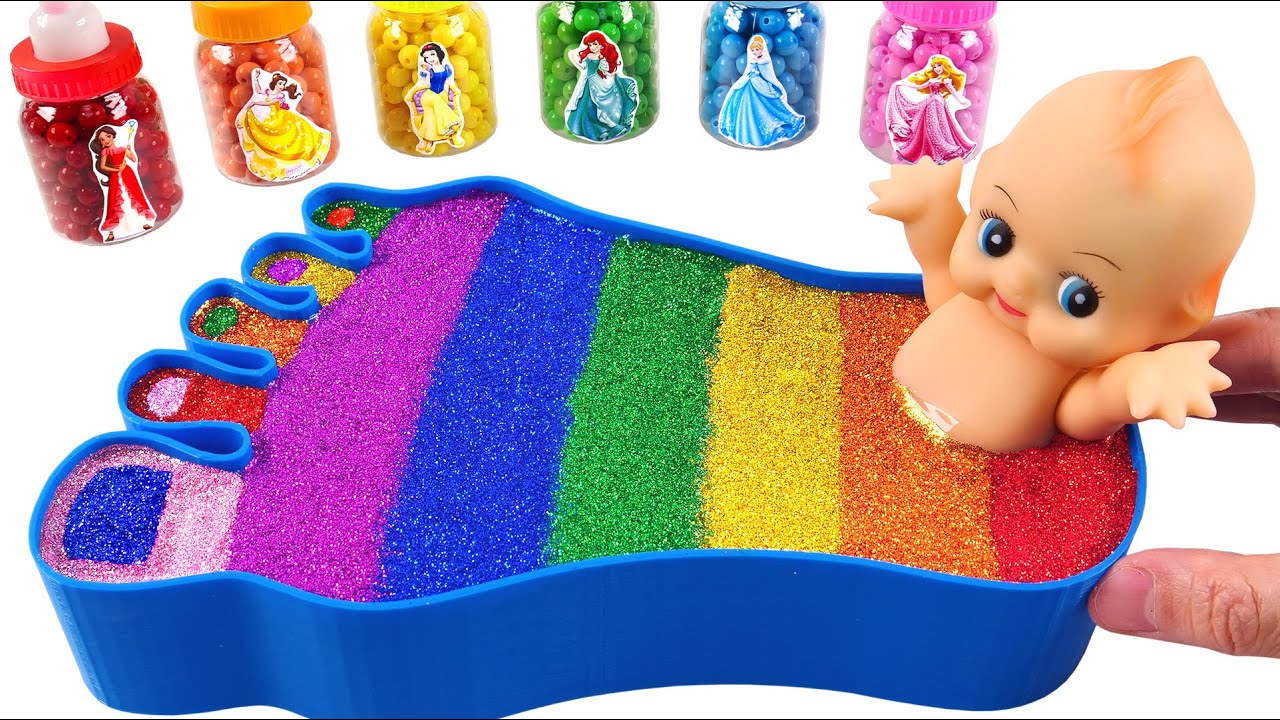 Satisfying Video l How to make Mixing Nail Foot from BathTub & Rainbow ...