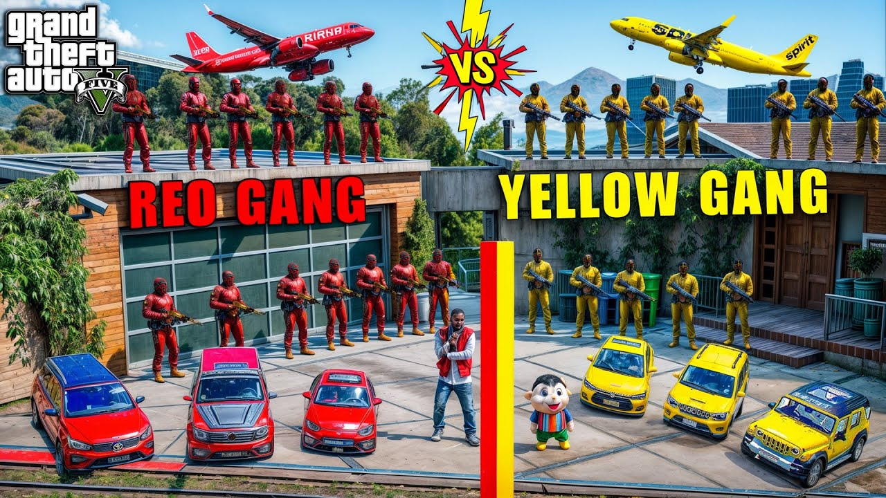 Franklin Red Gang VS Shinchan Yellow Gang In GTA 5 || Toy Car ...