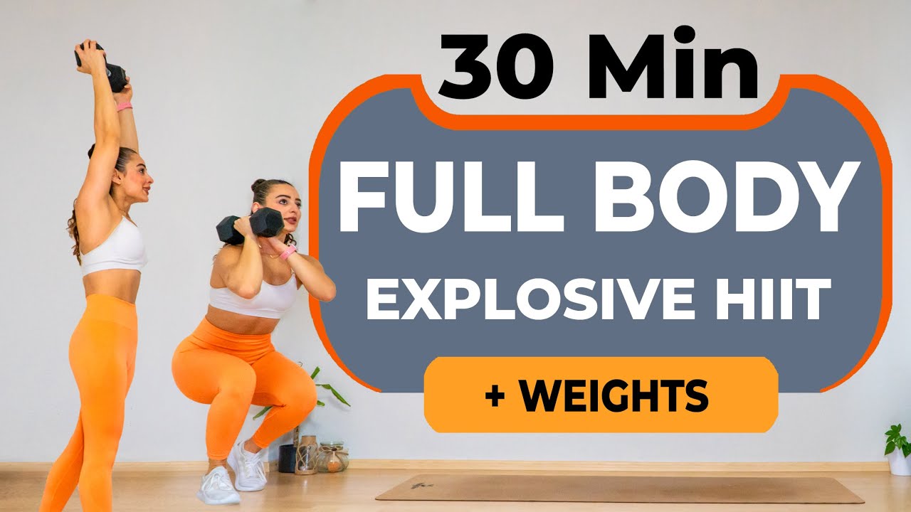 30 MINUTE FULL BODY EXPLOSIVE HIIT WORKOUT WITH WEIGHTS - NO REPEAT ...