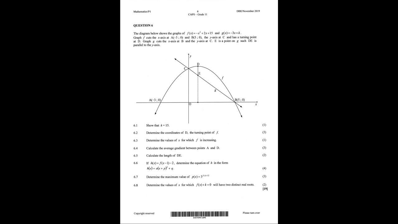 MATHEMATICS GRADE 11: THE PARABOLA AND THE STRAIGHT LINE - YouTube