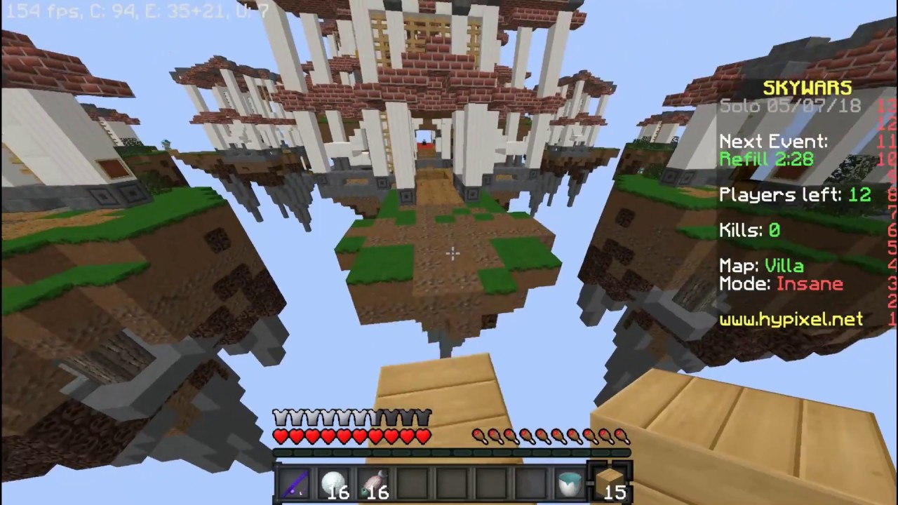 ใช้เบ็ดแทนดาบ (Minecraft skywars challenge ) - YouTube