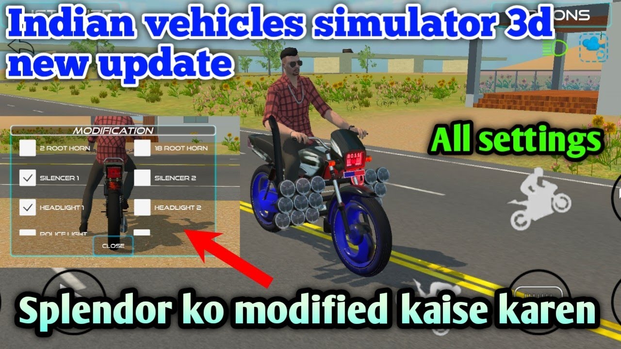 How to modified splendor in indian vehicles simulator 3d || splendor ko ...