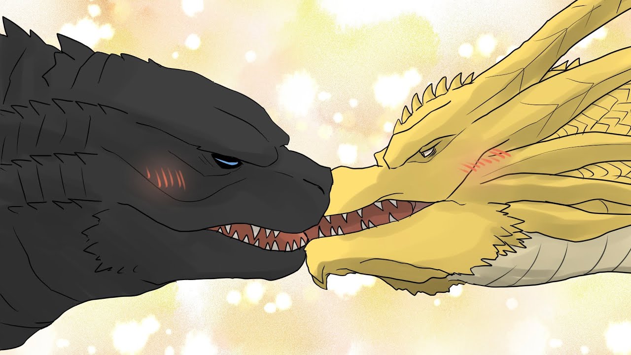 Godzilla and Ghidorah kiss - YouTube