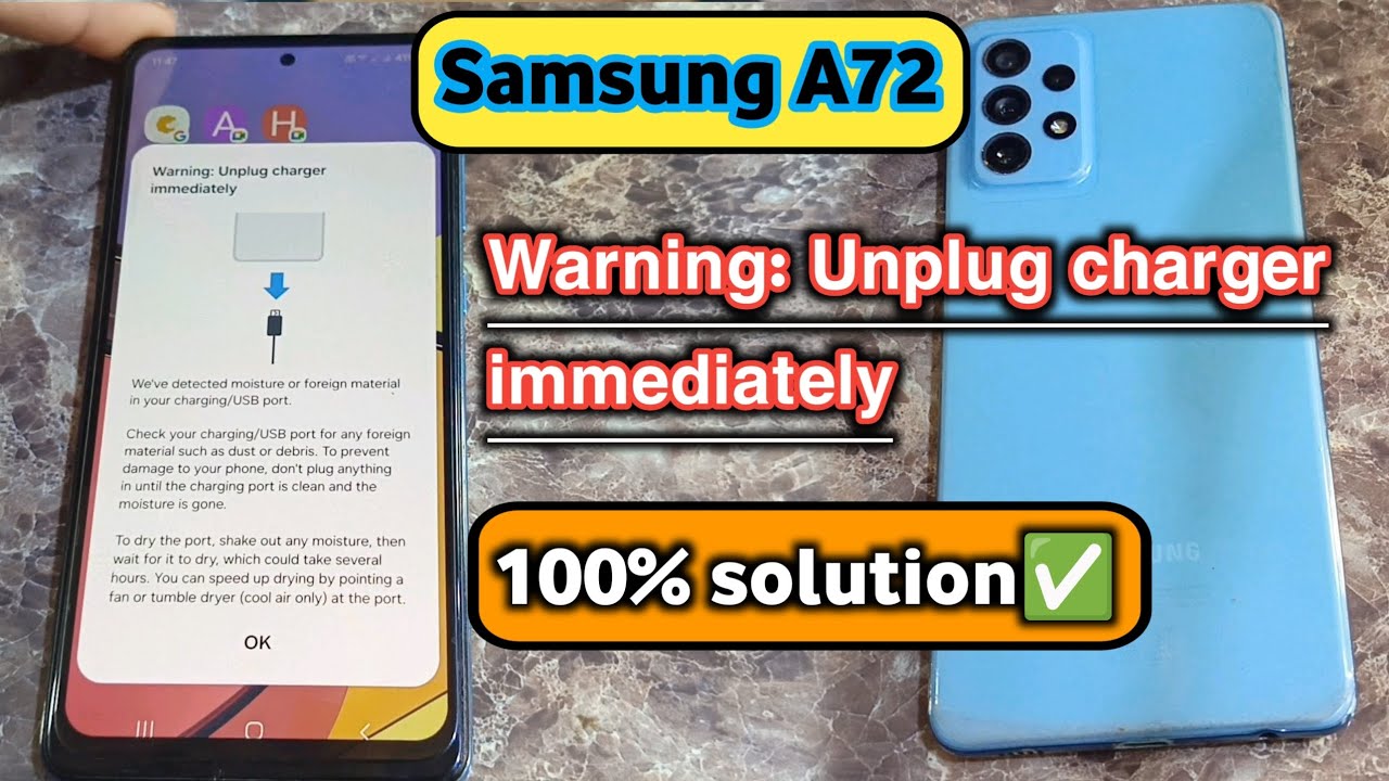 Samsung A72 unplug charger problem/ warning unplug charger immediately ...