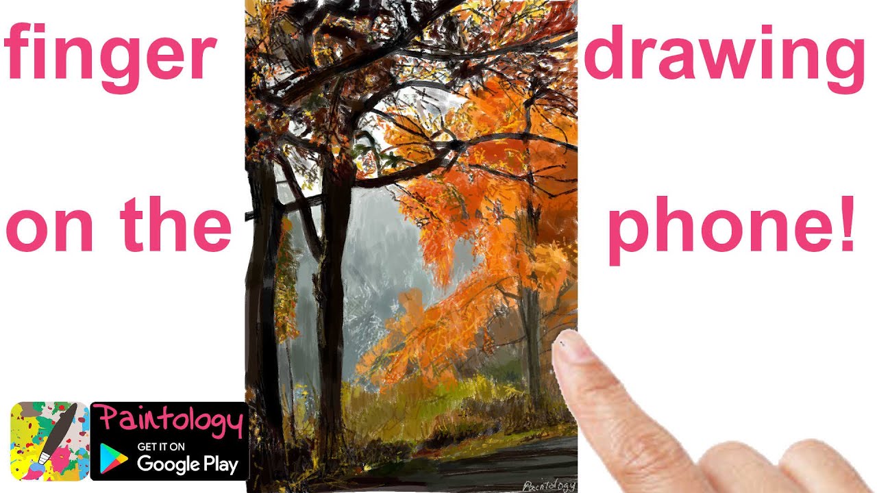 Learn finger drawing on your phone - Draw this vibrant scenic wood ...