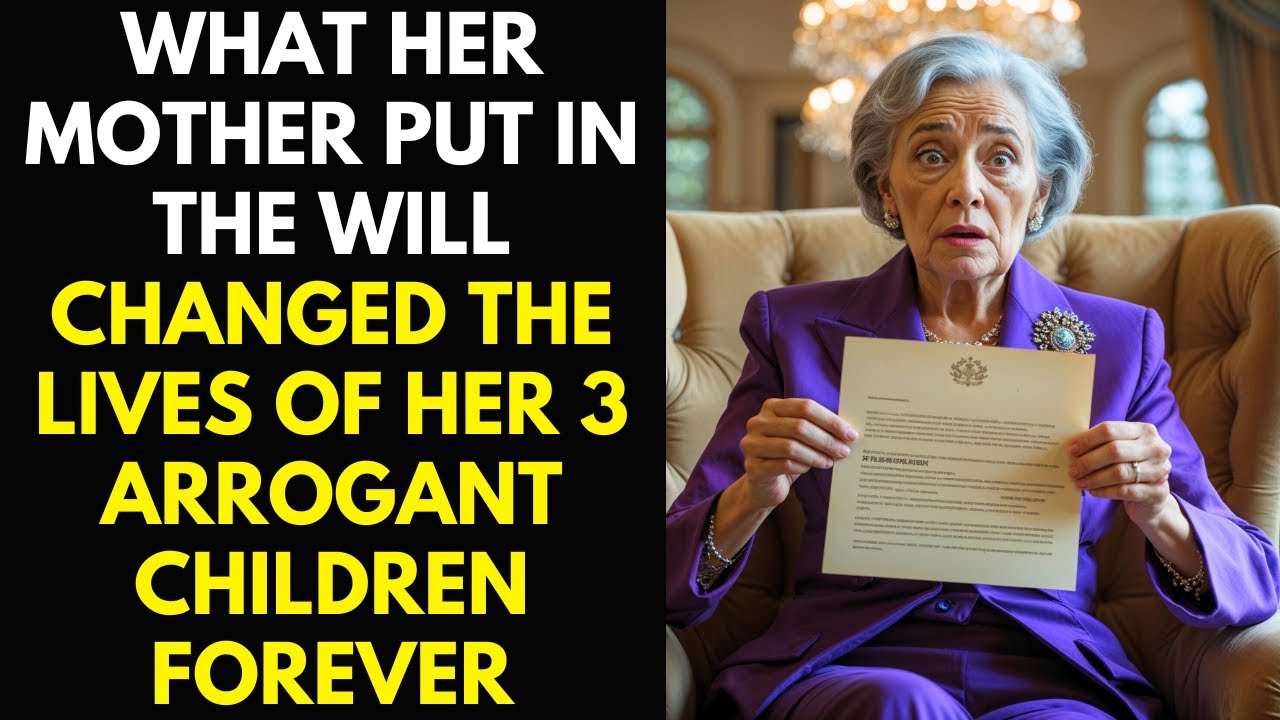 WHAT HER MOTHER PUT IN THE WILL CHANGED THE LIVES OF HER 3 ARROGANT ...