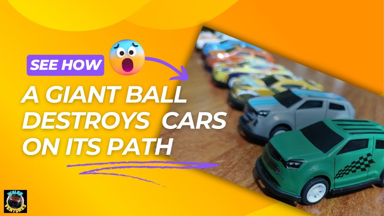 A Giant Ball Crushing the Cars on its Path - Jaguar, Jeep, Honda, Volvo ...