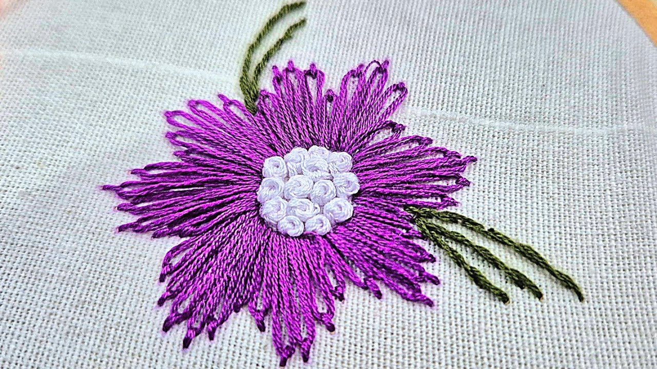 Lazy daisy flower stitch | Lazy daisy variation | Magic of hands - YouTube