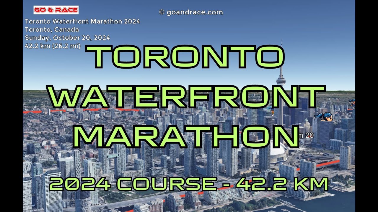Toronto Waterfront Marathon 2024: fly over the marathon course! Video ...