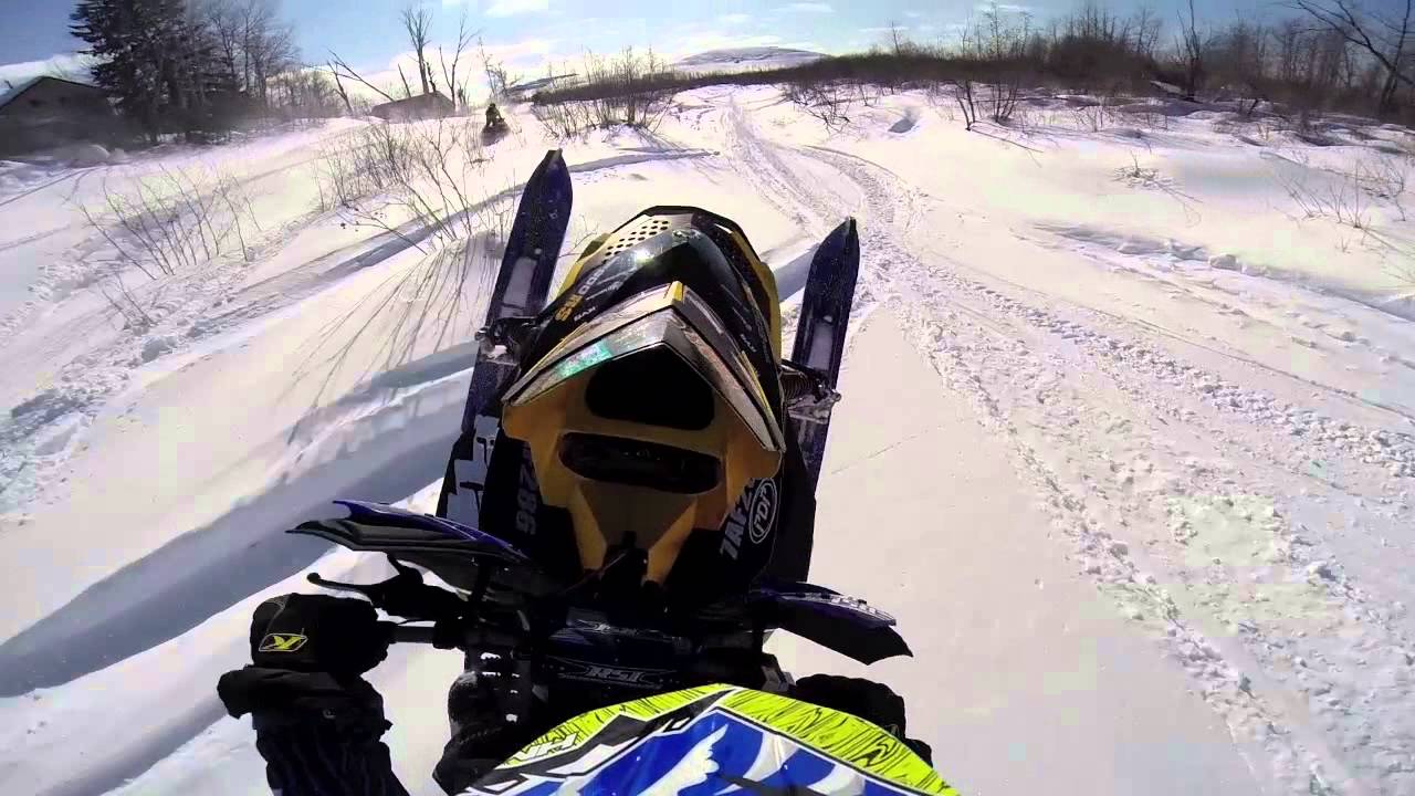 Snowmobile river run ends bad - YouTube
