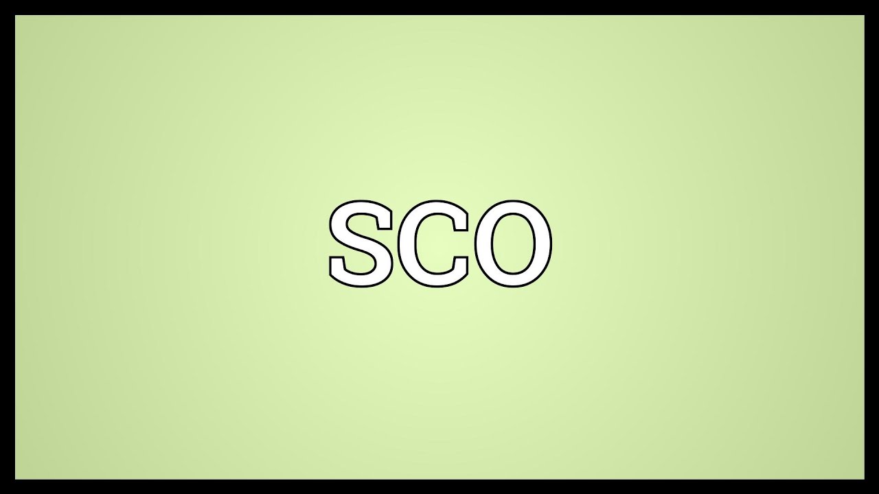 SCO Meaning - YouTube