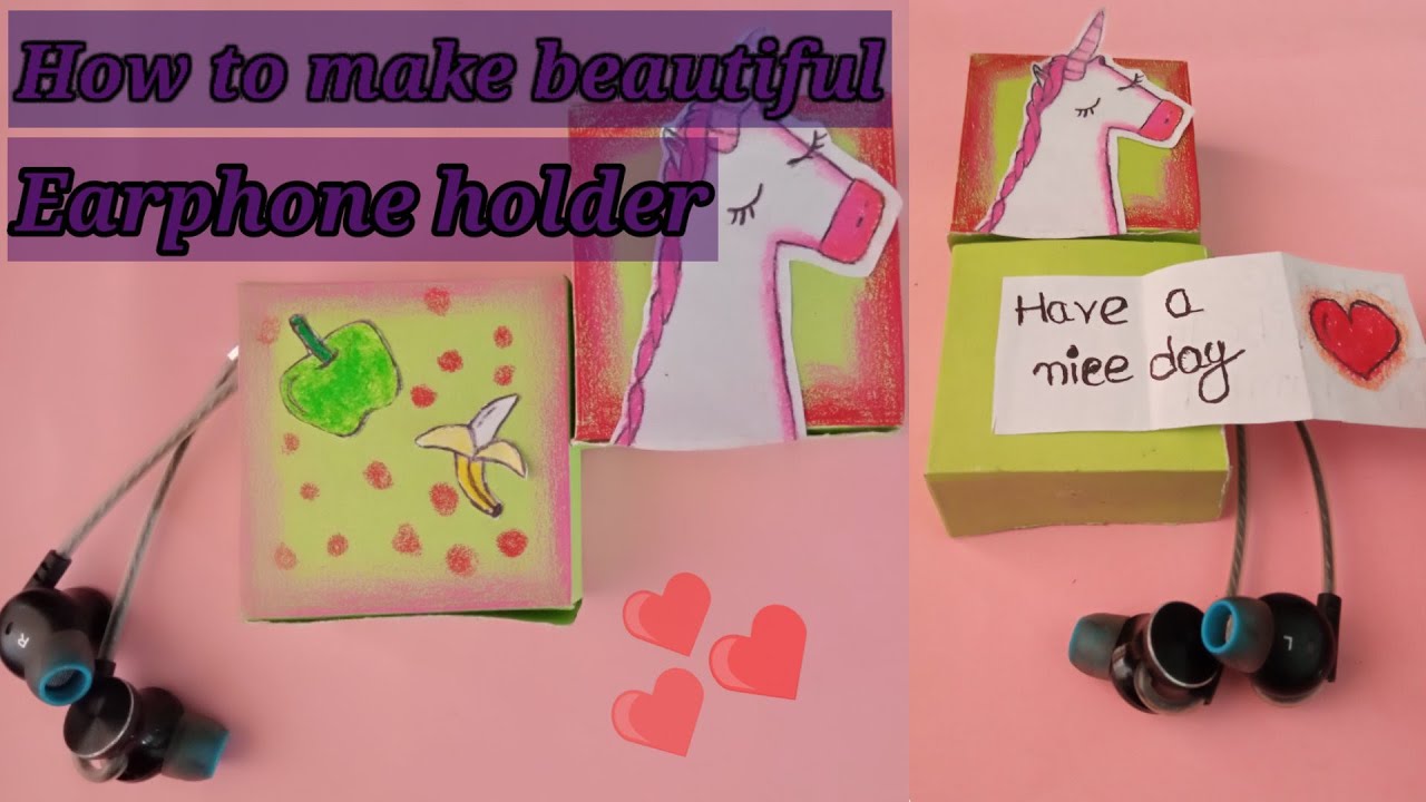 How to make amazing and cute earphone holder with colourful papers ...