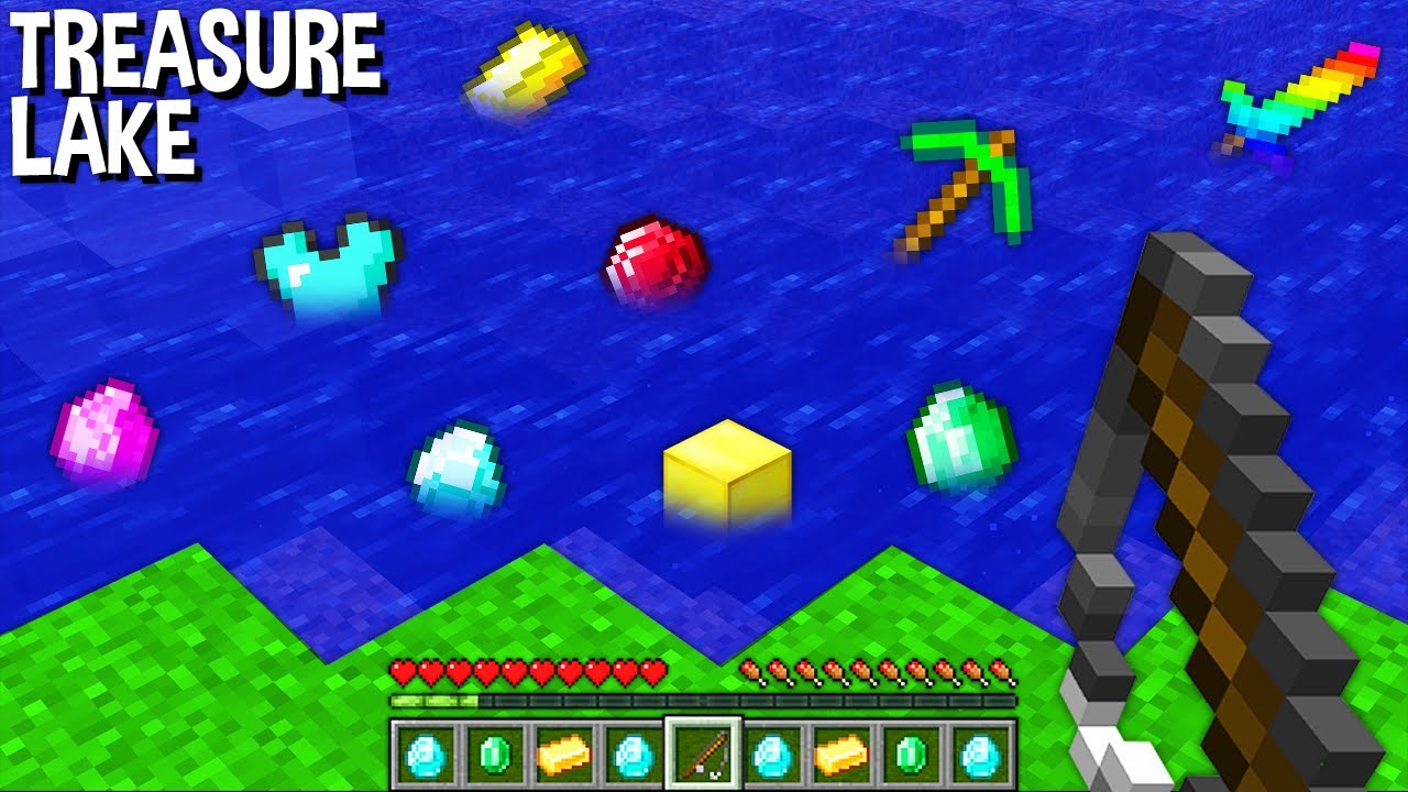 How to catch TREASURES in this MAGICAL LAKE in Minecraft ! SUPER ...