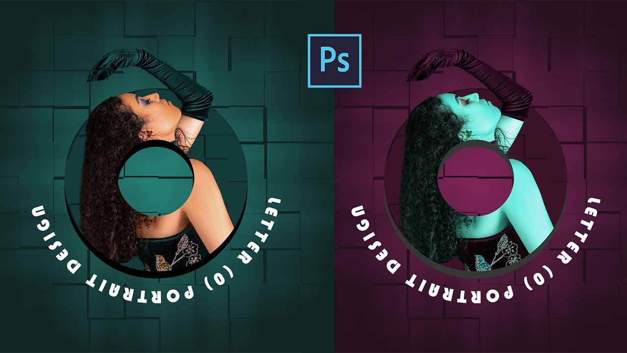 Letter (O) Portrait Design in Photoshop | Letter (O) Portrait | FREE ...