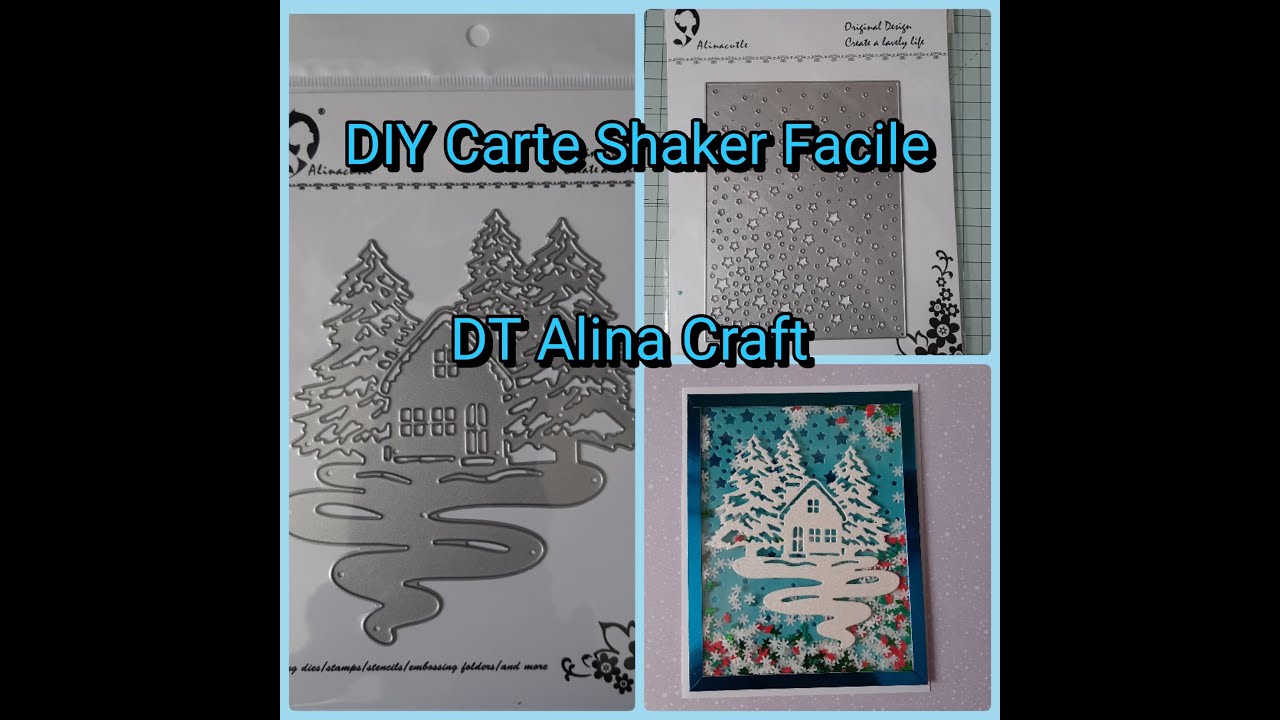 Tuto carte shaker (facile) Hiver ou Noel - DT Alina Craft - YouTube
