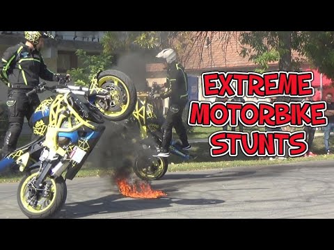Extreme bike stunts around fire - YouTube