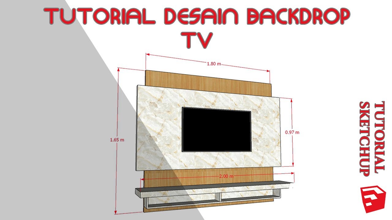 Tutorial Sketchup #11 | Bikin Backdrop TV di Sketchup - YouTube