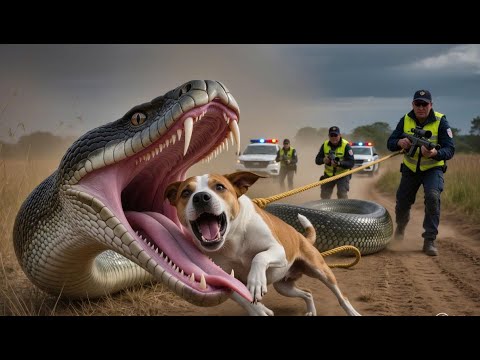 Brave Police Rescue Puppy from Giant Python’s Deadly Grip