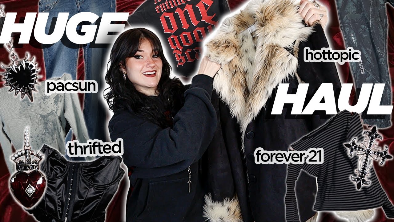 WINTER Clothing Haul 2024 ️🛍 | hot topic, forever 21, thrifted, etc ...