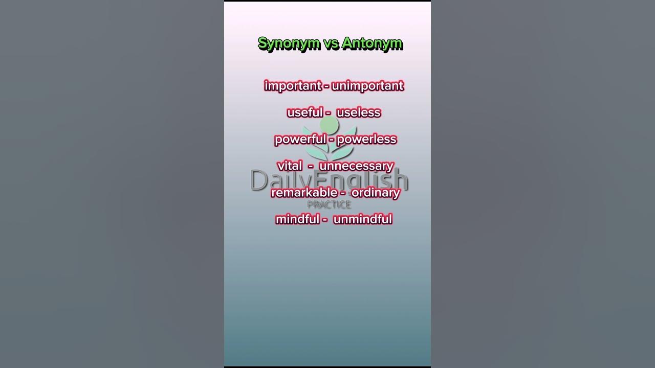 Synonym vs antonym #synonyms_and_antonyms #improvevocabulary # ...