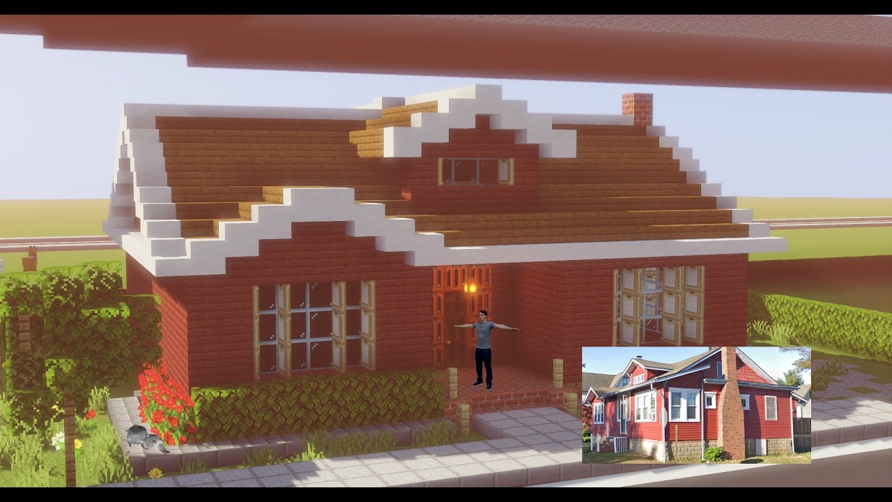 Minecraft Realistic Craftsman/Bungalow Based Off IRL || Timelapse - YouTube