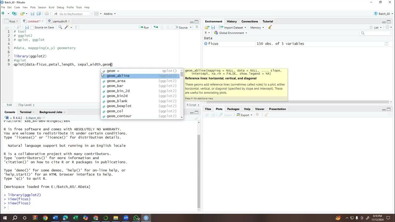 BAtch 60: How to create point plot, line plot box plot and denisty plot in R ? - YouTube