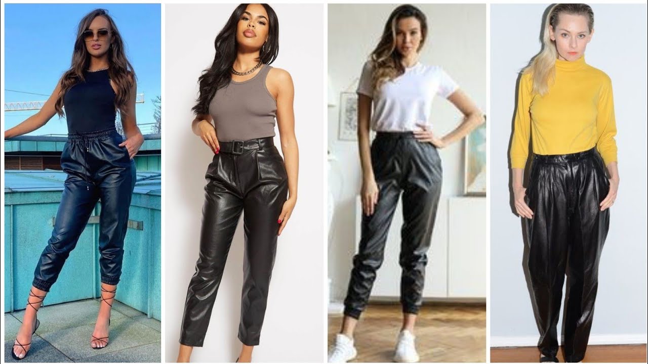 very lovely 😍 stylish leather pants lagging outfit ideas//leather ...