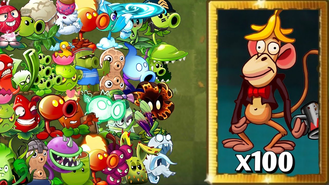 All Plant Power Up VS 100 Monkey Zombies Attack || Who Will Win ...