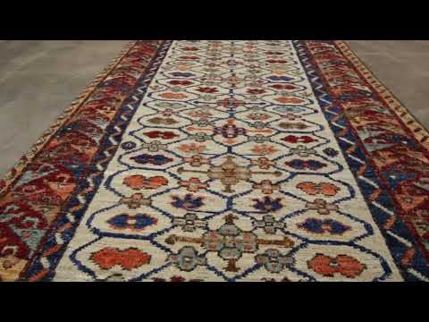 Rug & Kilim’s Caucasian Moghan Kazak Style Runner Rug with Floral Patterns - 29623